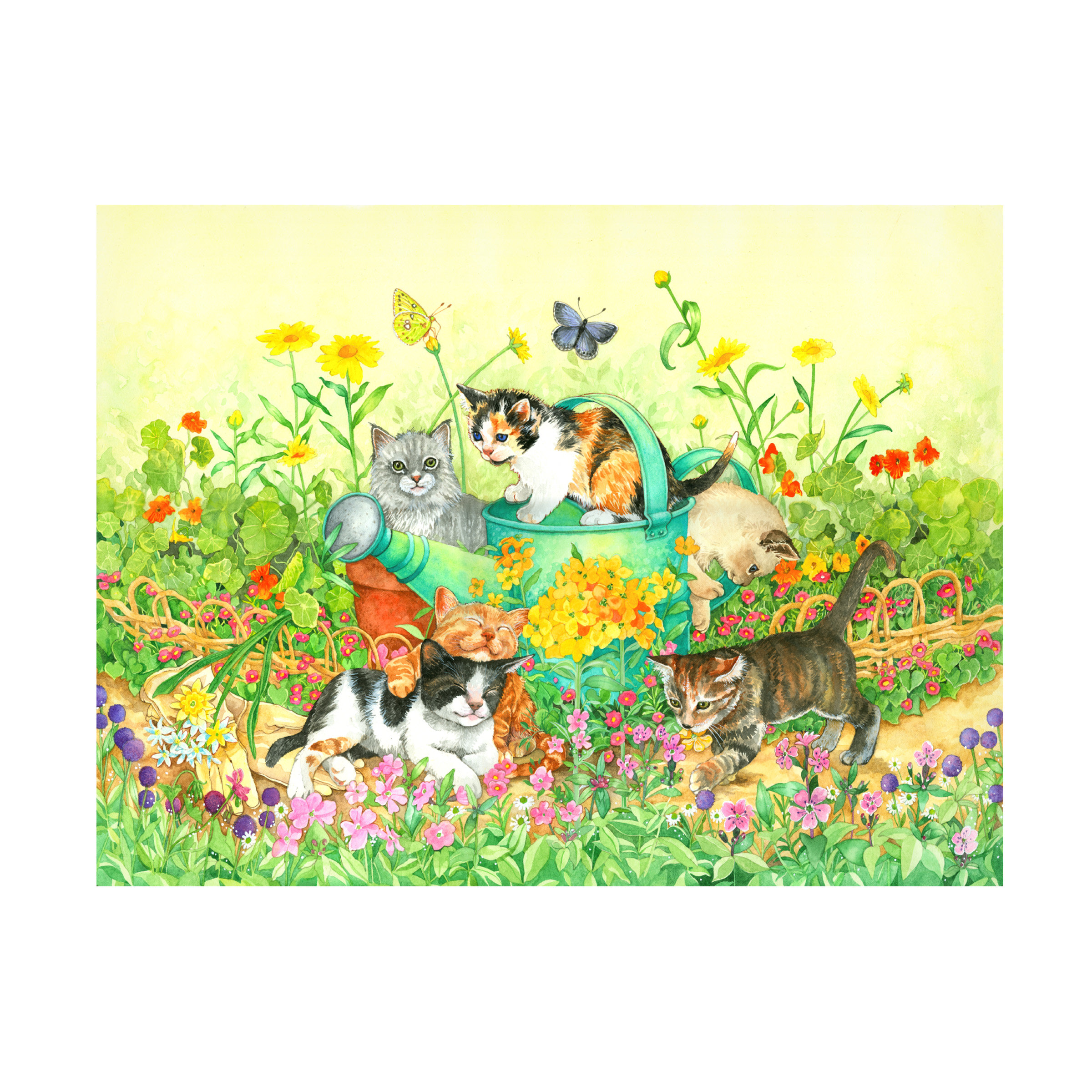 Winston Porter Wendy Edelson 'Garden Kittens' Canvas Art ALI63140 ...