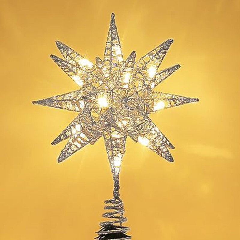 Filbop Christmas Tree Topper,3D Star Lighted Tree Topper,Christmas ...