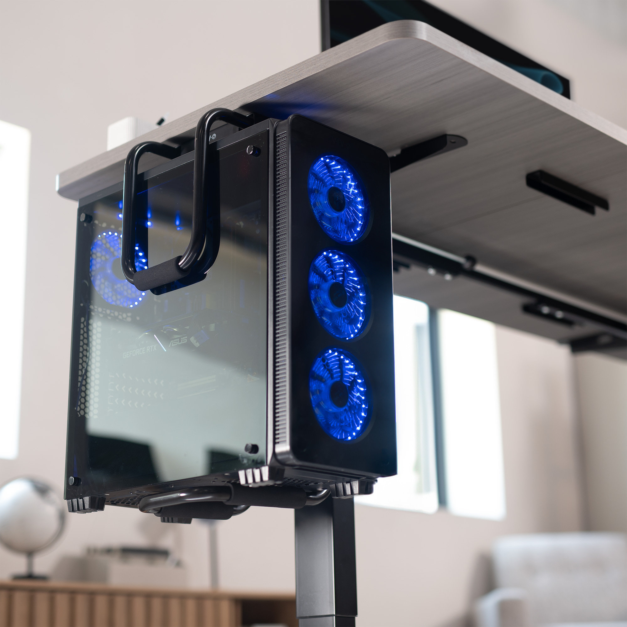 VIVO Black Heavy Duty Adjustable Under-Desk PC Mount, Computer Case ...