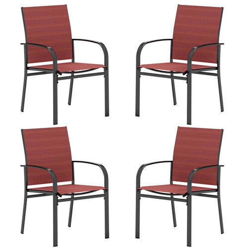 Rust - Resistant Metal Patio Dining Chairs You'll Love | Wayfair