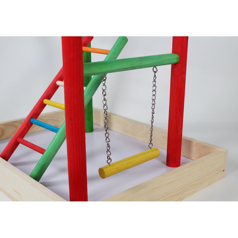 Penn Plax 14" Wooden Bird Play Gym Table Top Activity Center | Wayfair