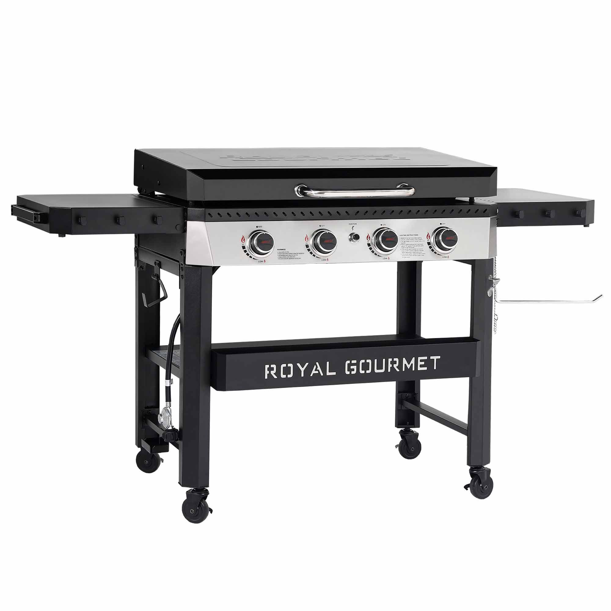 Royal Gourmet 34-inch 4-burner Propane Gas Griddle With Hood, Black ...