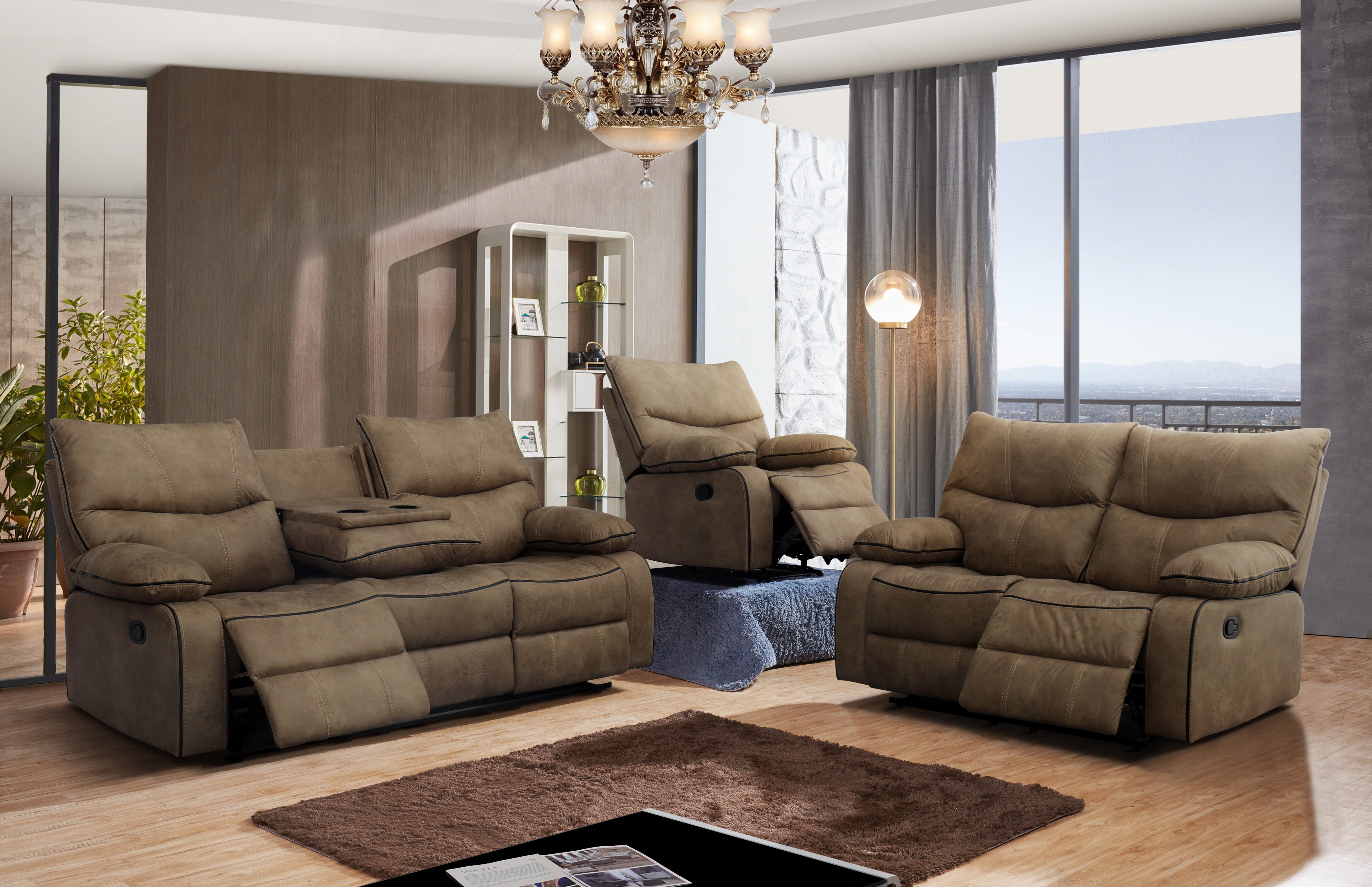 Red Barrel Studio® Herrerra 2 Piece Sofa and Loveseat Reclining Living ...