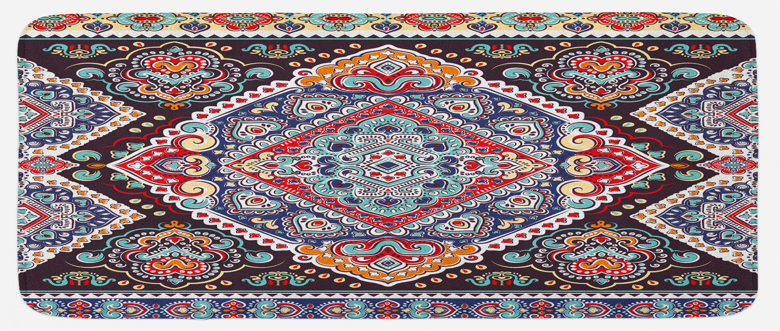 East Urban Home Vibrant Vintage Framework Bohemian Curvy Ornate Borders ...