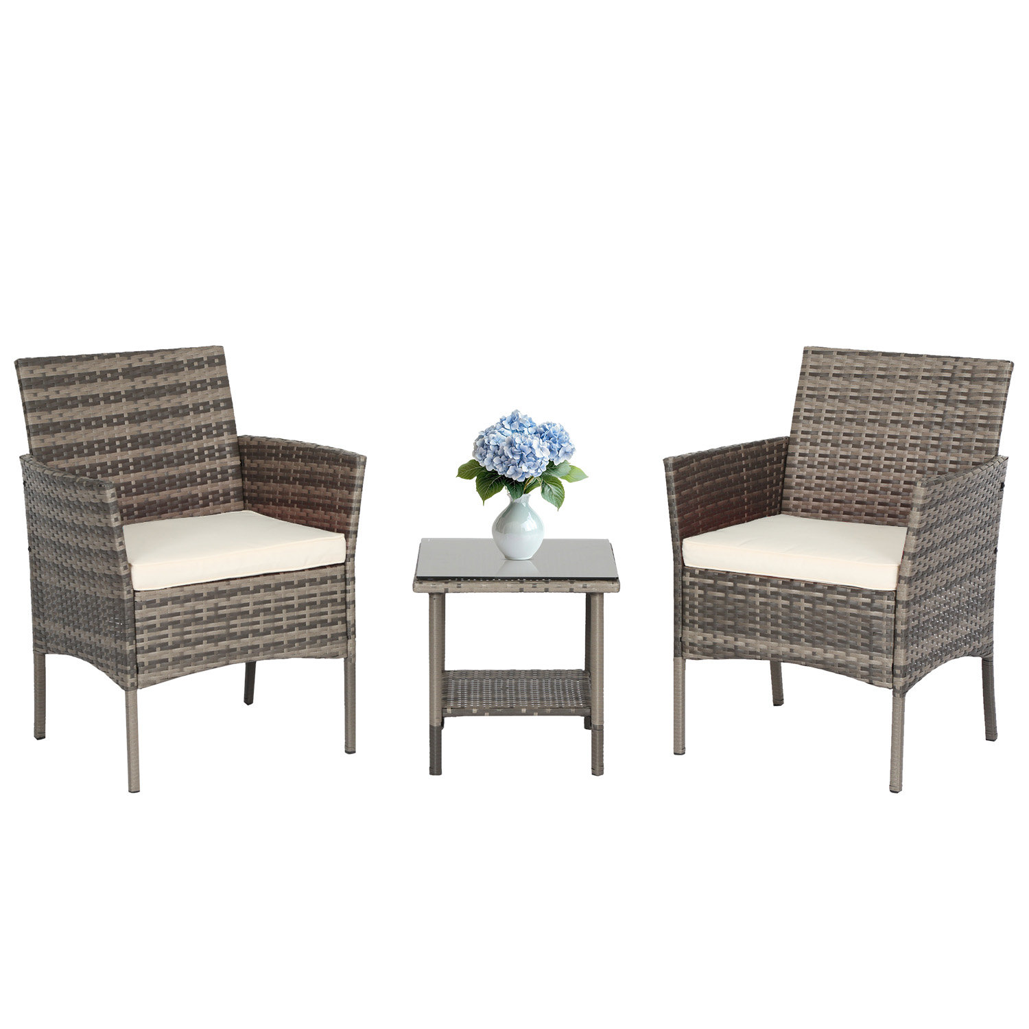 Dakota Fields Set Of 3 Patio Furniture Wicker Bistro Set Outdoor ...