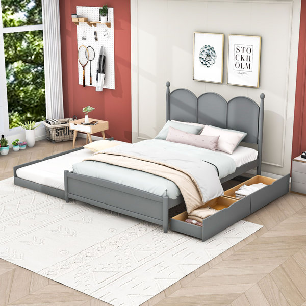 Lark Manor™ Gerrie Queen Murphy Bed Wall Bed with Wardrobe, Shelves and ...