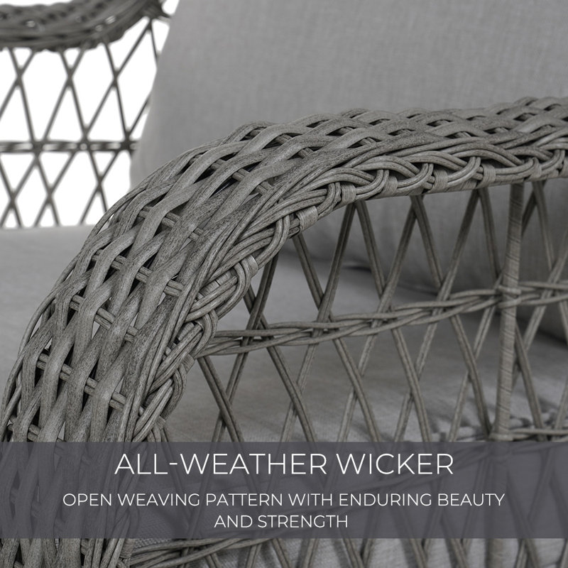 Grand Patio Polyethylene (PE) Wicker 5 - Person Seating Group with ...