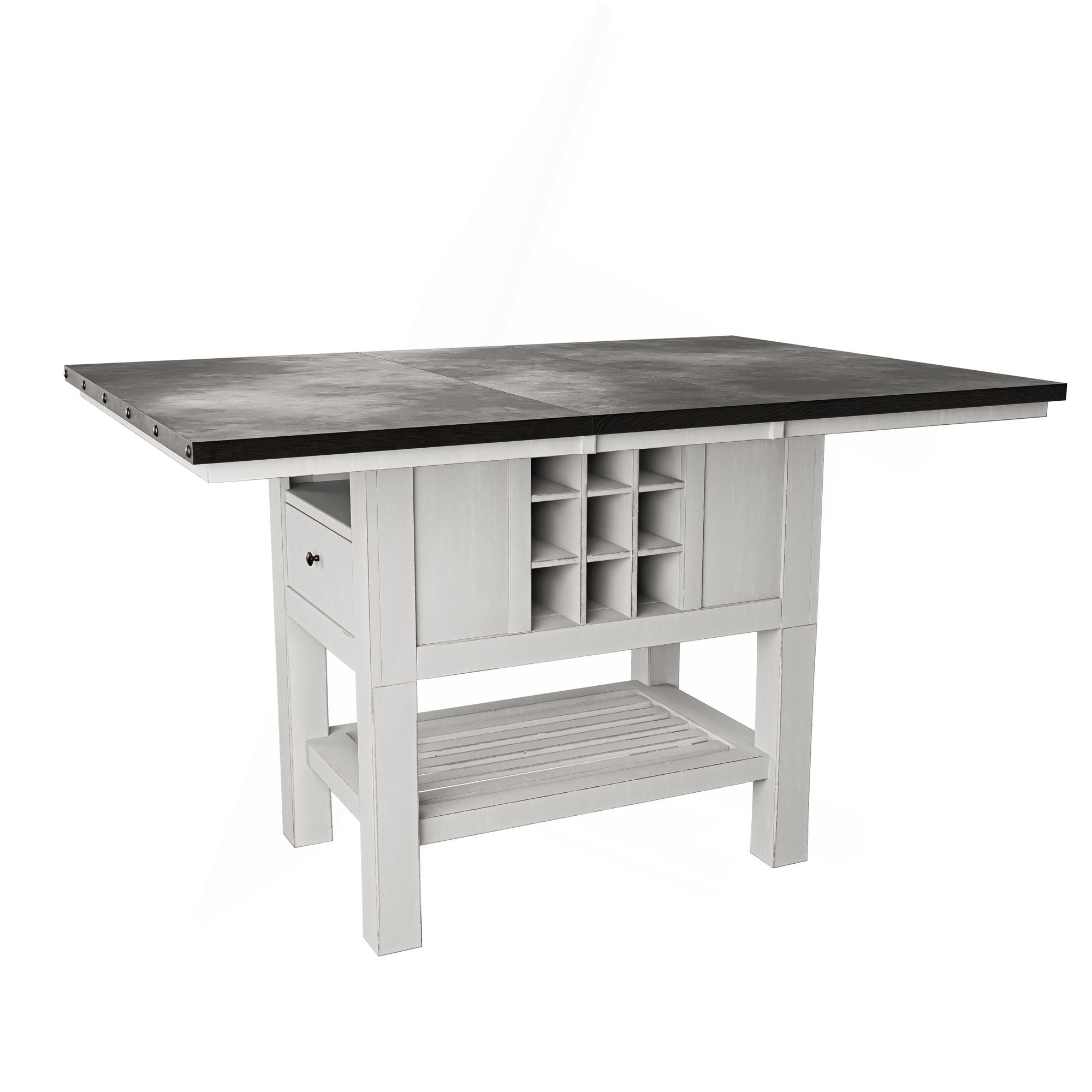 17 Stories Antique White And Grey Table Top 1Pc Counter Height Dining ...