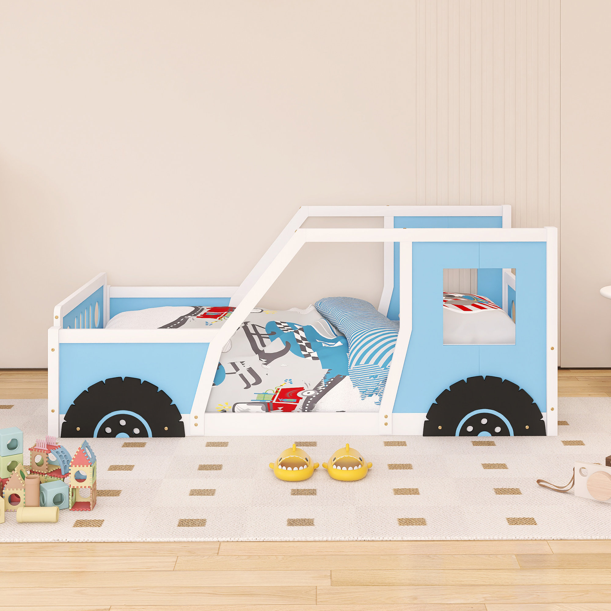 Ophelia & Co. Frame Full Size Classic Car-Shaped Platform Bed With ...