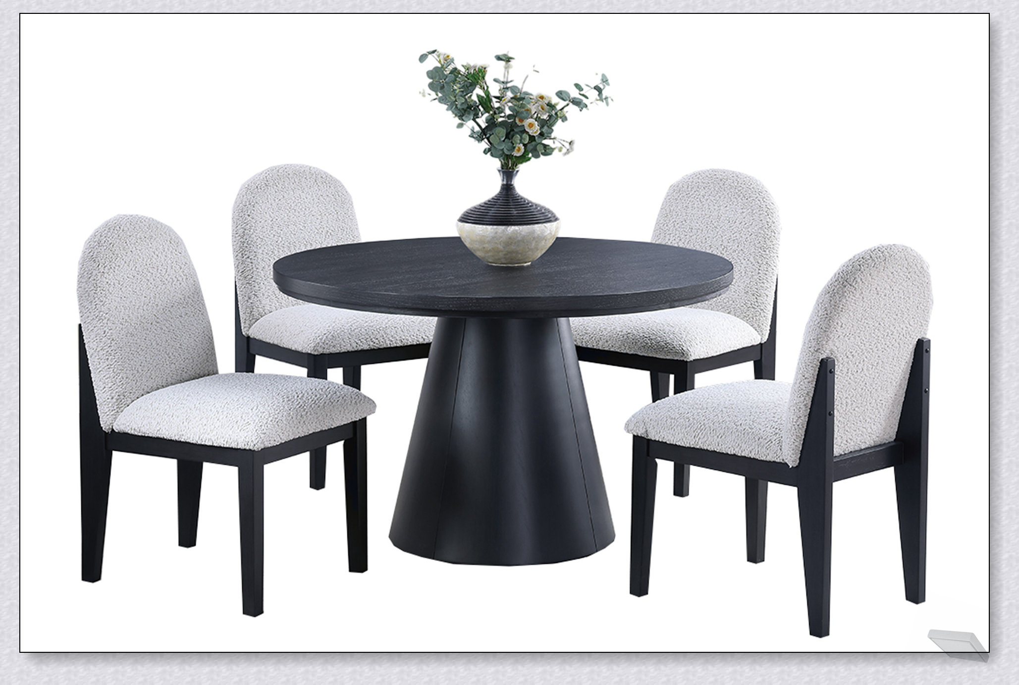Red Barrel Studio® White Fabric Soft Cozy Texture 2pc Dining Chairs ...