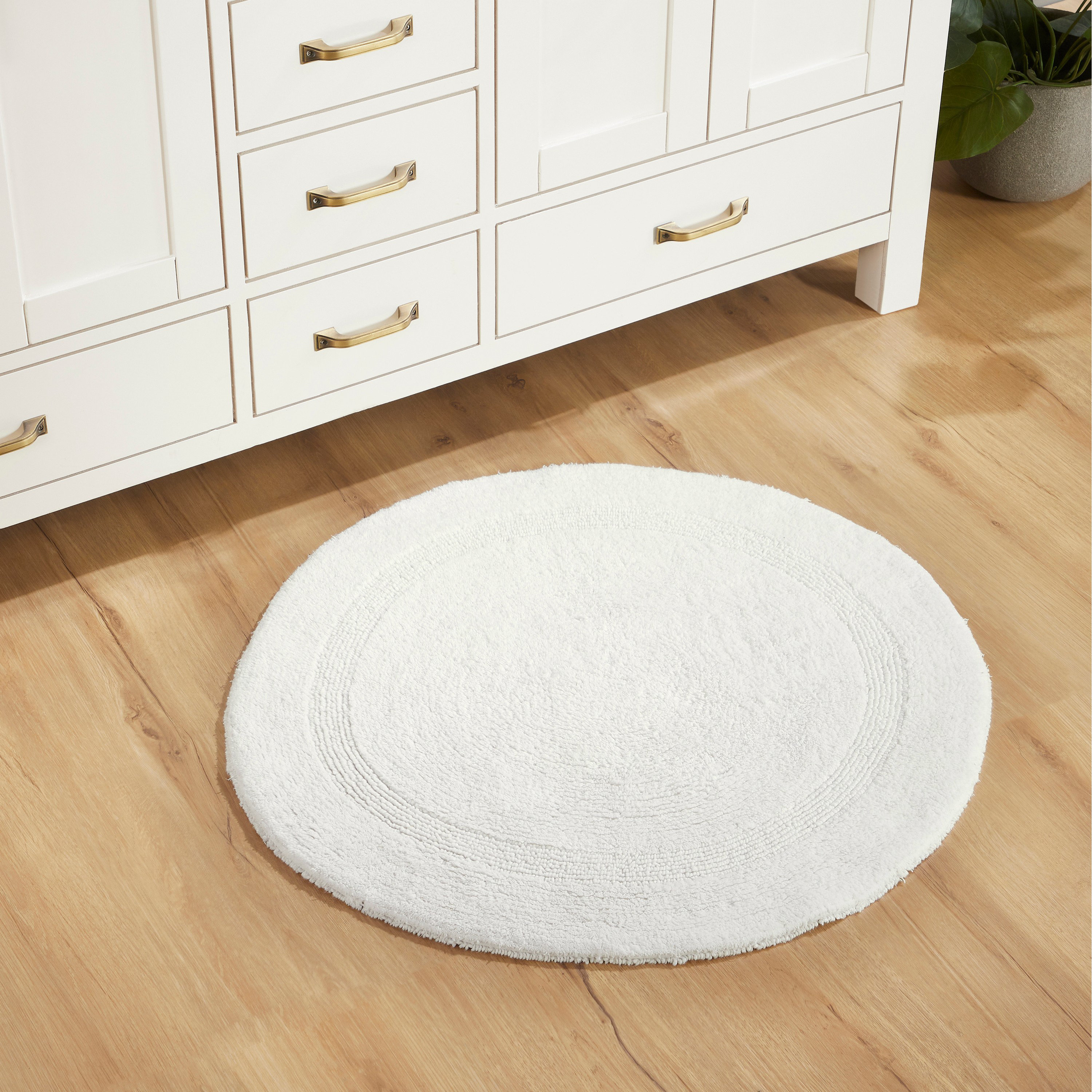 Highland Dunes Deidre 100% Cotton Tufted Round Bath Rug, Machine ...