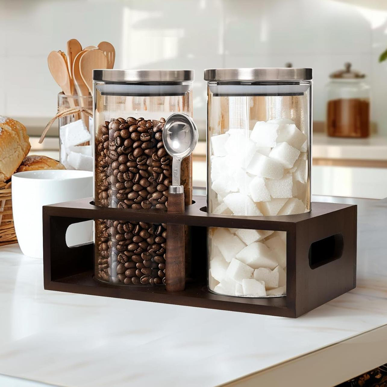 Latitude Run® Coffee Container For Ground Coffee, 44 OZ Coffee Canister ...