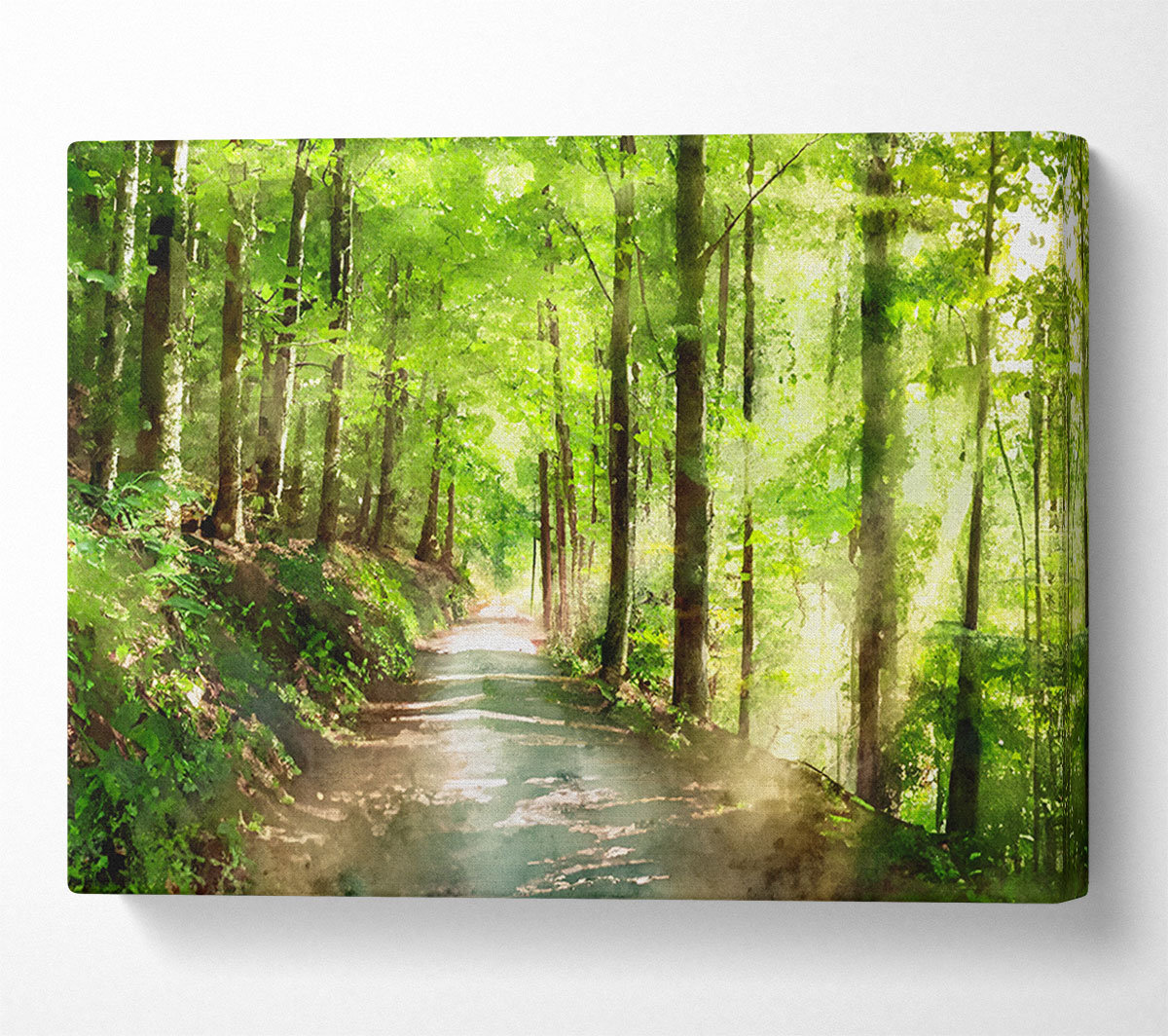 Alpen Home Green Forest Walkway Trail Canvas Watercolour | Wayfair.co.uk