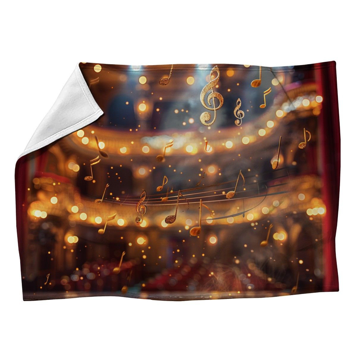 VisionDecor Music Notes Fleece Throw Blanket - Culture Throws for Sofas ...