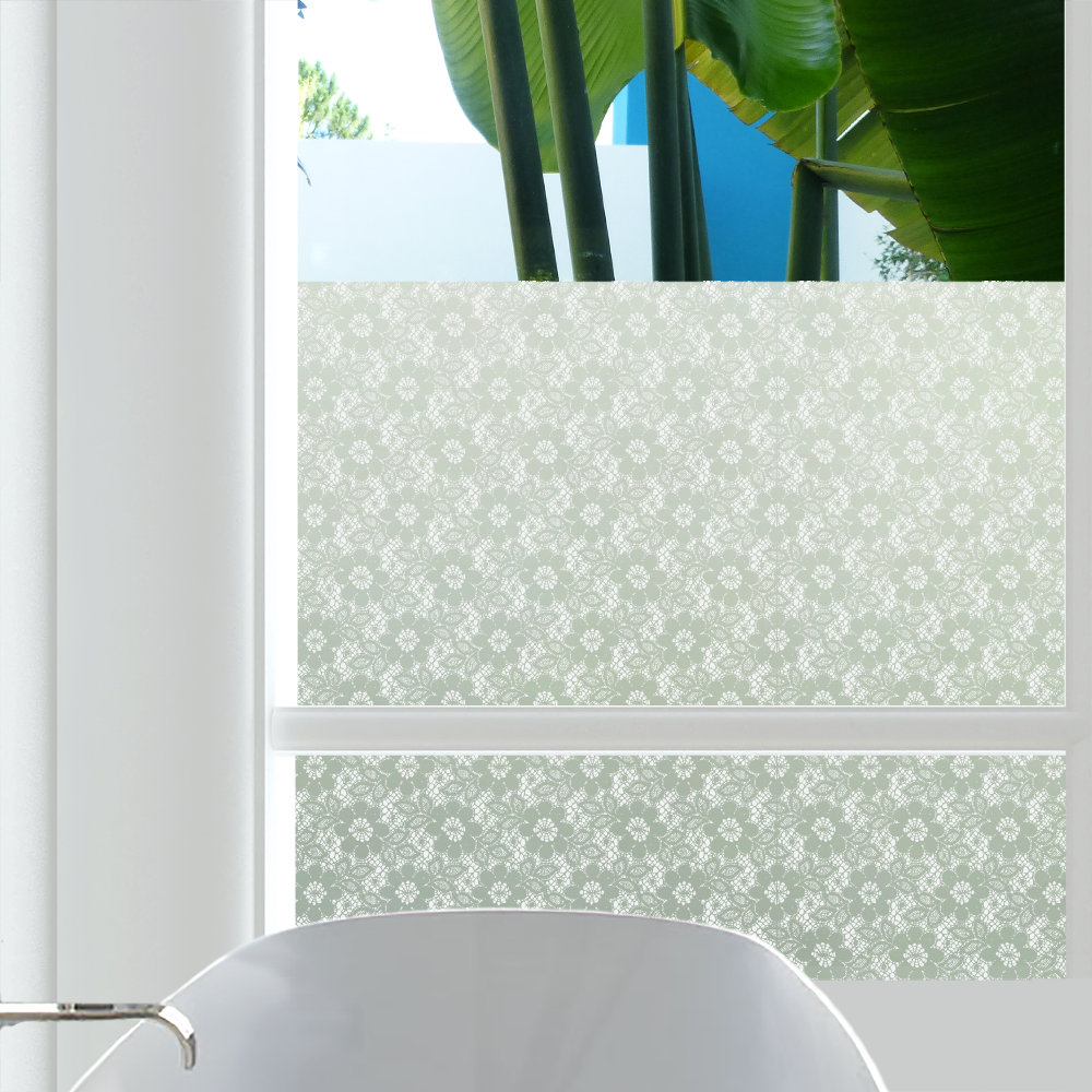 Winston Porter Flowers Lace PVC-free Cling Privacy Window Decal ...