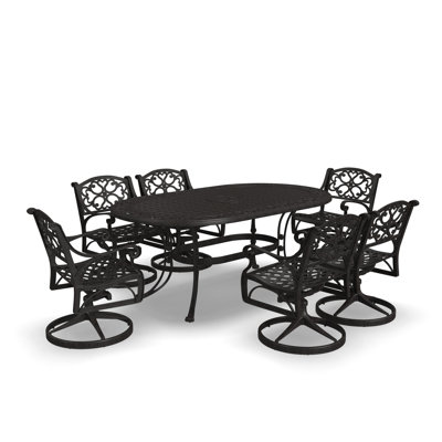 Laurel Foundry Modern Farmhouse Saoirse 6 - Person Oval Outdoor Dining ...