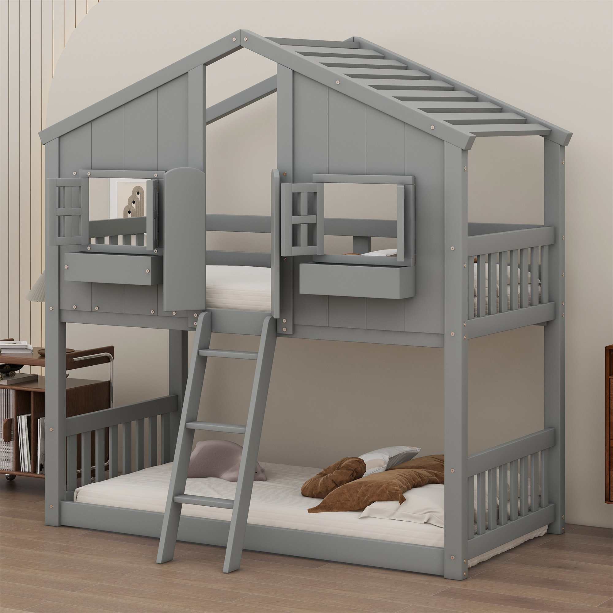 Harper Orchard Alirah Kids Twin-Over-Twin Bunk Bed | Wayfair