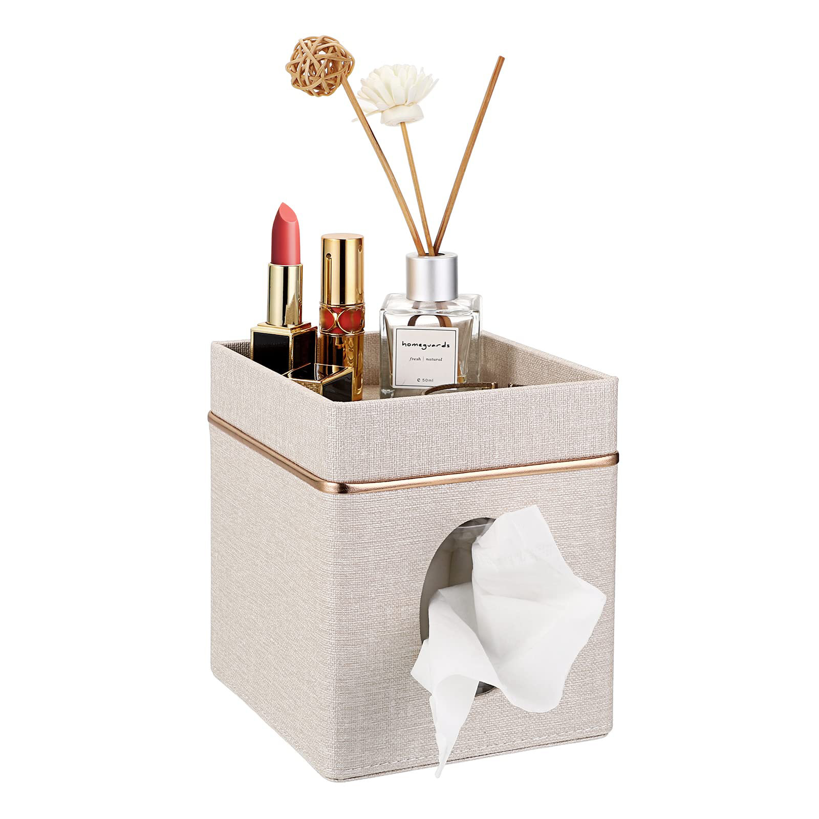 Mercer41 Linen Square Tissue Box Cover - Decorative Cube Tissue Box ...
