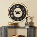 Steelside™ Dowdell Gold Metal Decorative Wall Clock with Gold accents ...