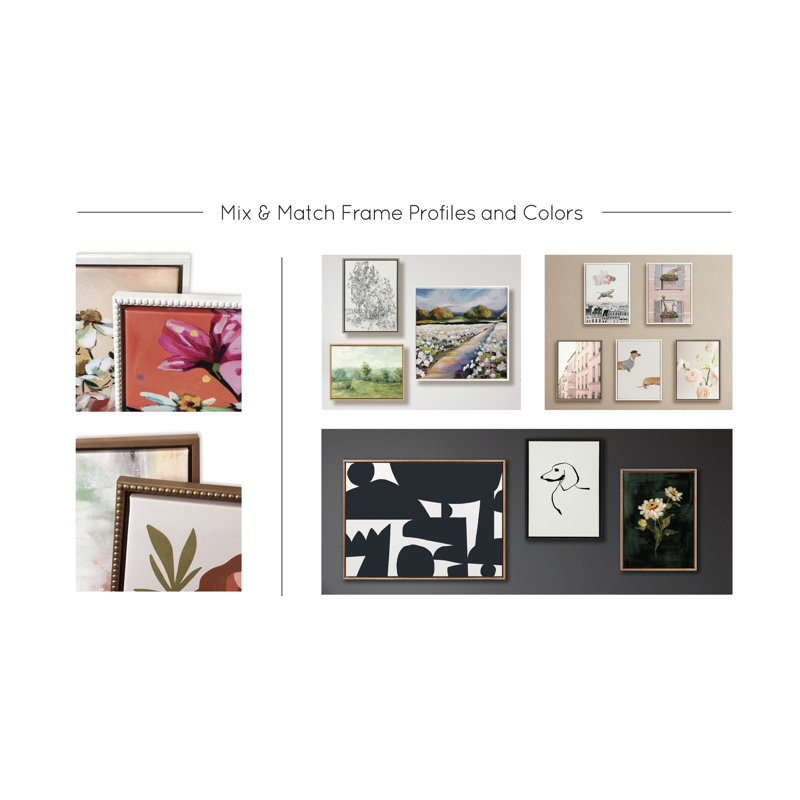 Dakota Fields Modern Moon Illustration Framed Canvas Wall Art | Wayfair