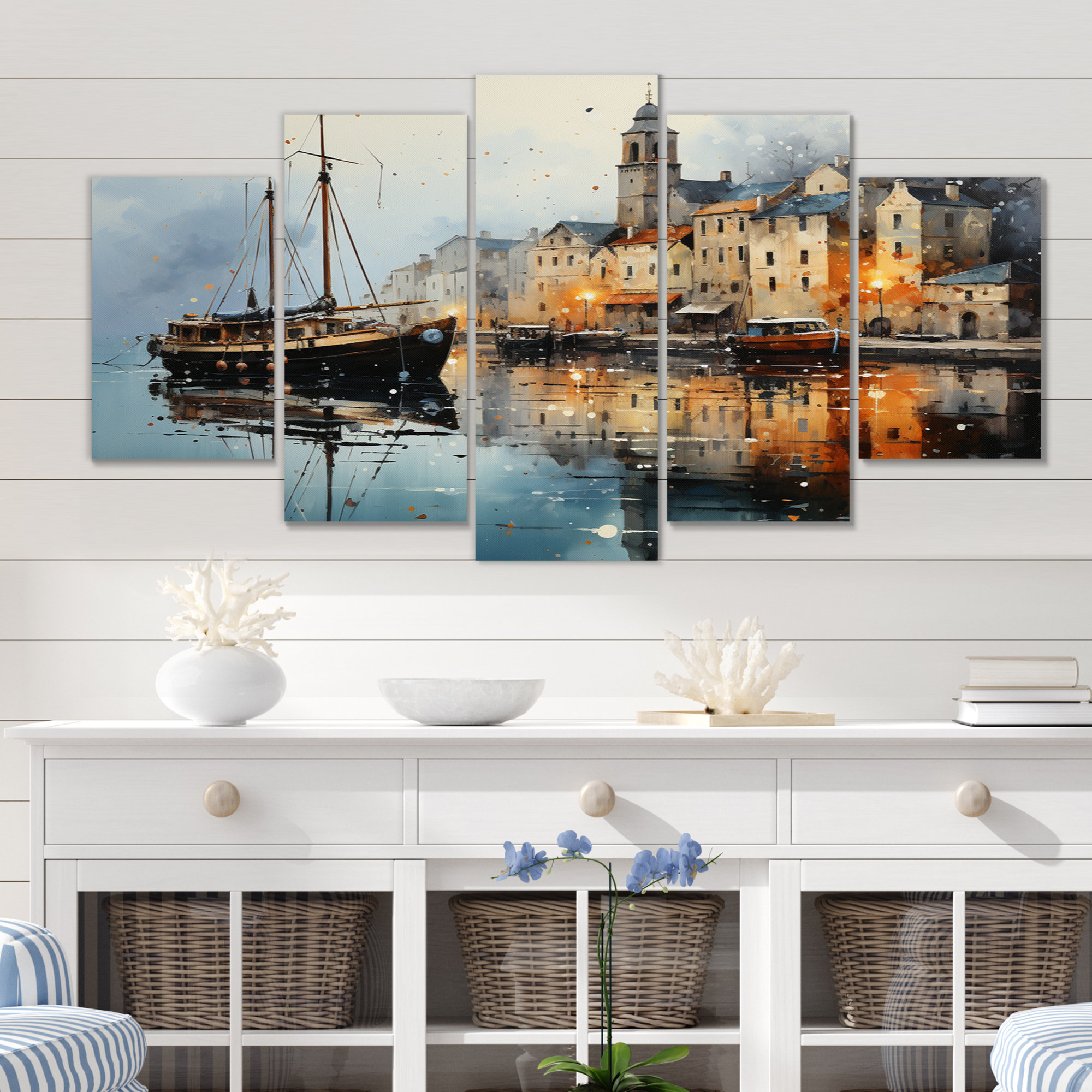 Breakwater Bay Coastalport Port Of Tranquility VIII - Cityscapes Metal ...