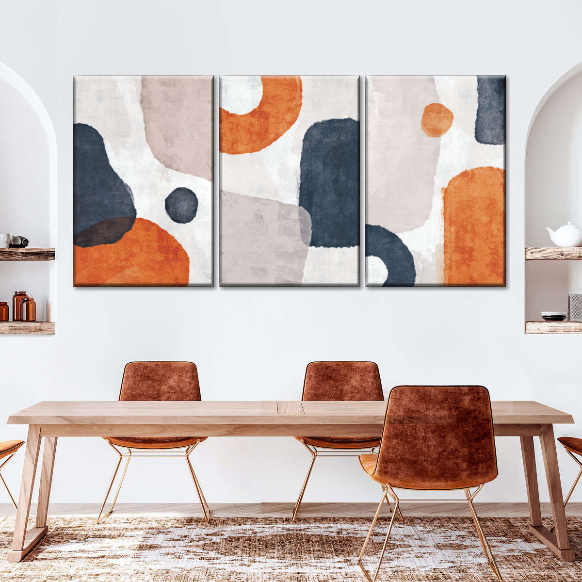 Wrought Studio™ Basic Abstract Multi Piece Canvas Print | Wayfair