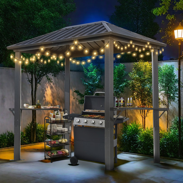 endark 5ft X 8ft Hardtop Aluminum BBQ Grill Gazebo with Ceiling Hook ...