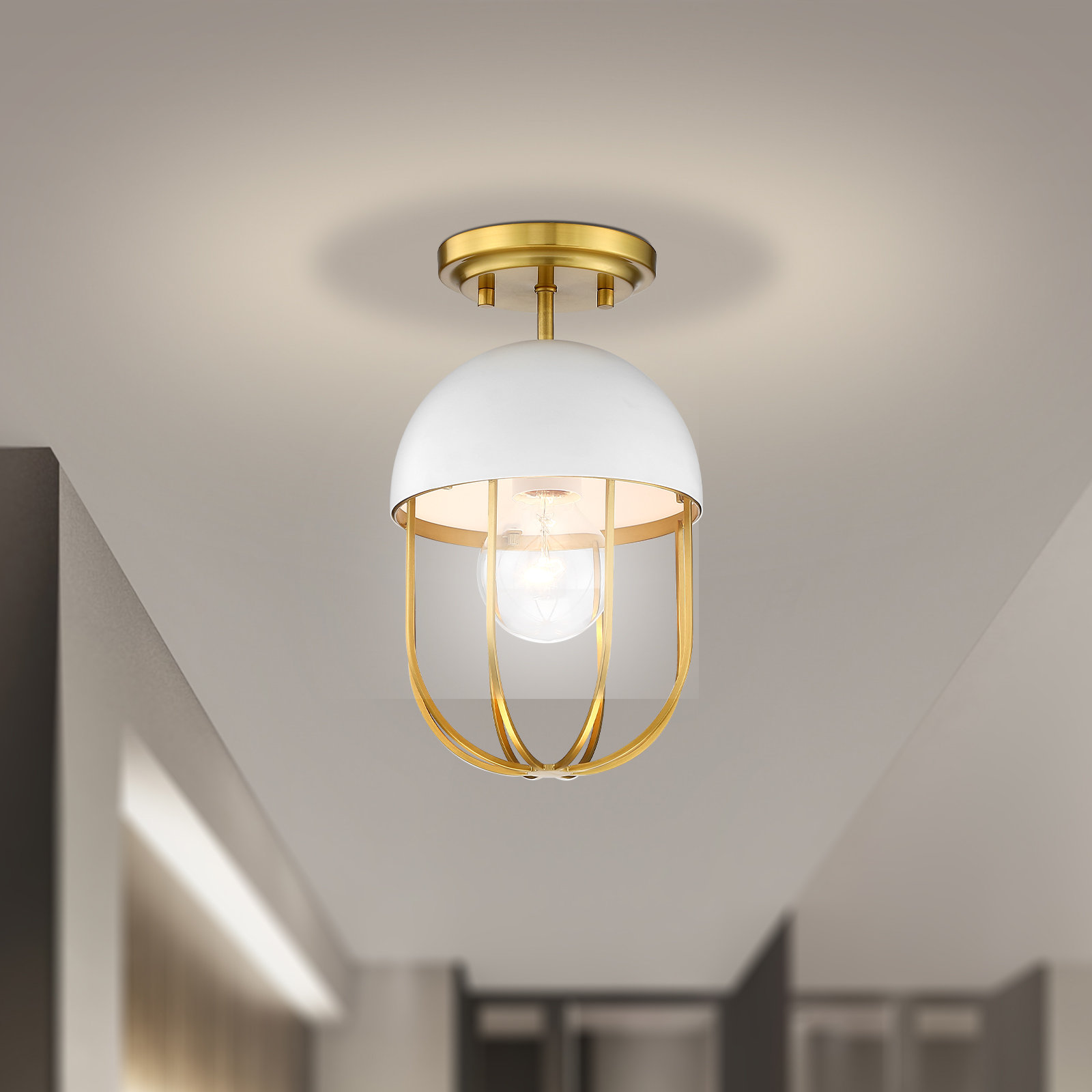 Lightnia Linus Iron Flush Mount | Wayfair