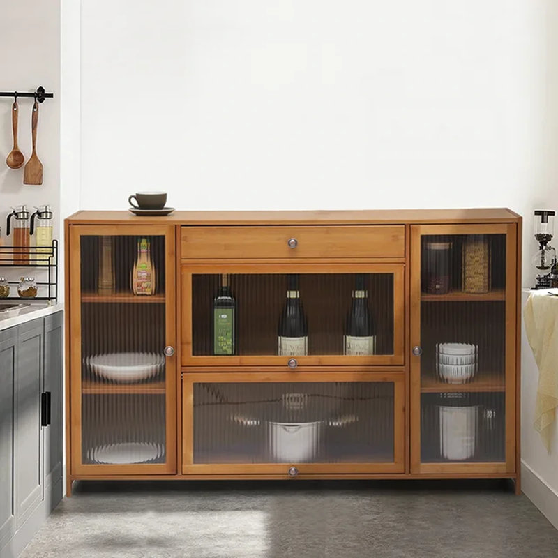Winston Porter Jonpatrick Kitchen Buffet Server Table, Bamboo Storage ...