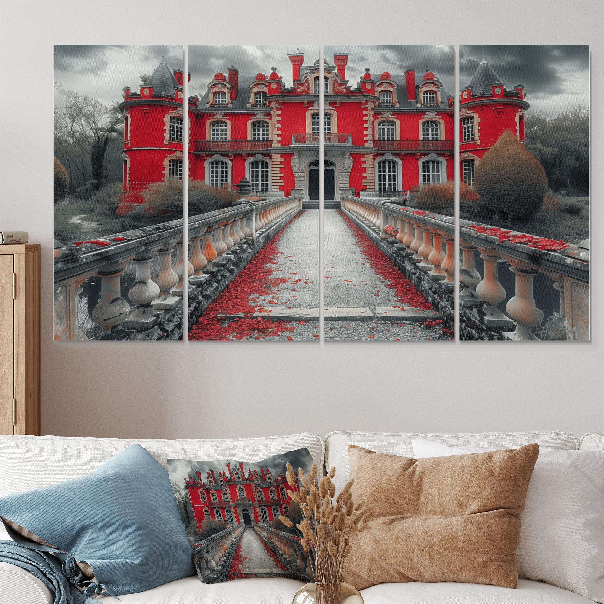Winston Porter Monochrome Red Grey Autumn Manor In Germany II ...