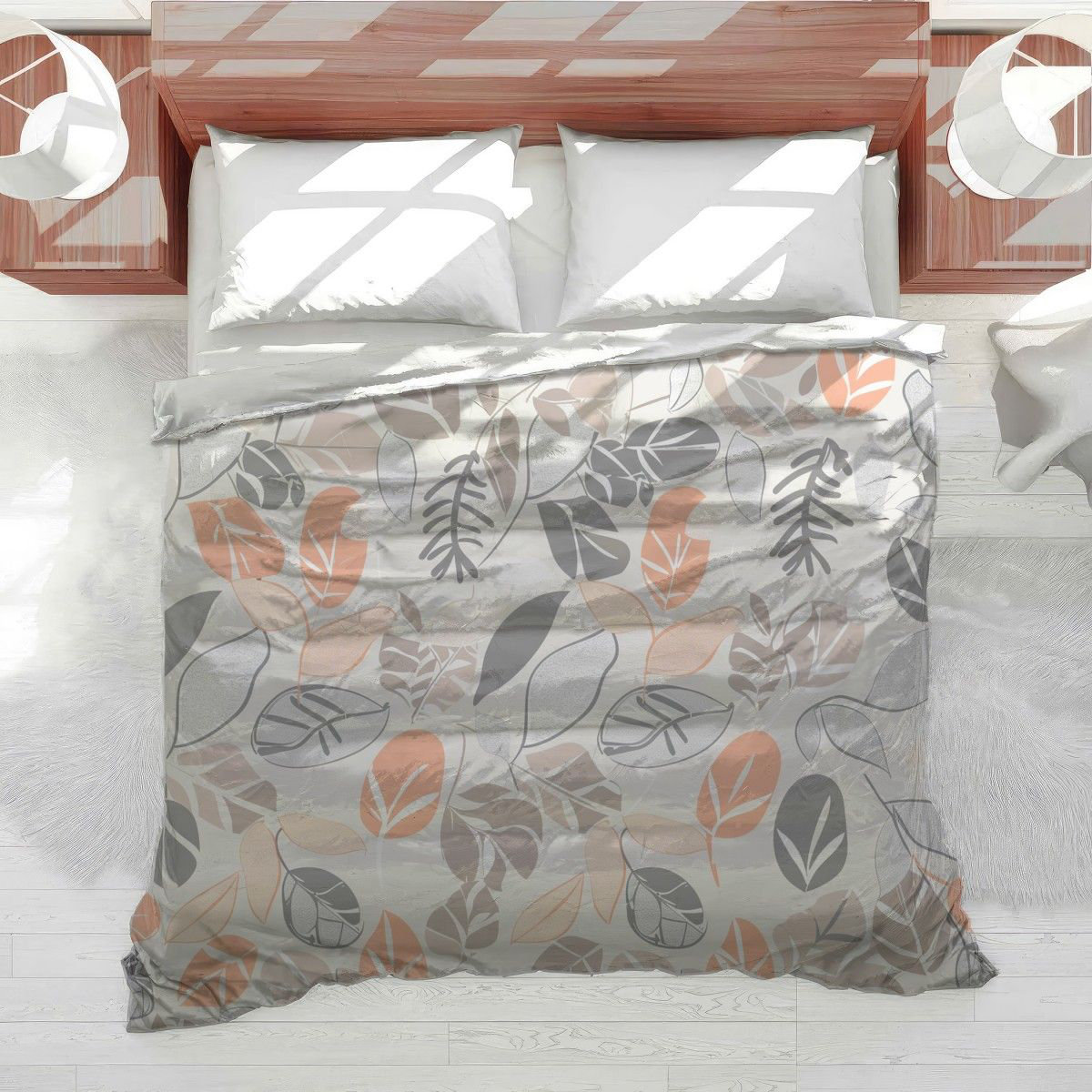 VisionDecor Leaf Composition Cool Bedding | Wayfair