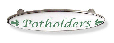 D. Lawless Hardware 3" Potholders Drawer Pull Sage Script and Satin ...