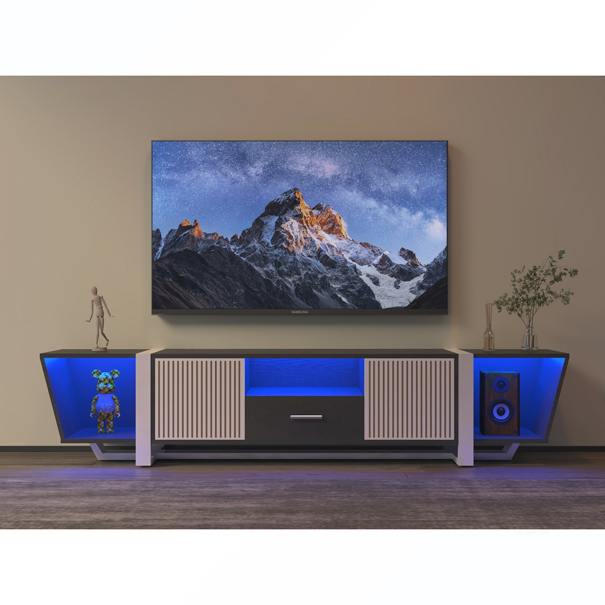 Ivy Bronx Modern TV Console with Advanced Storage and Dynamic LED ...