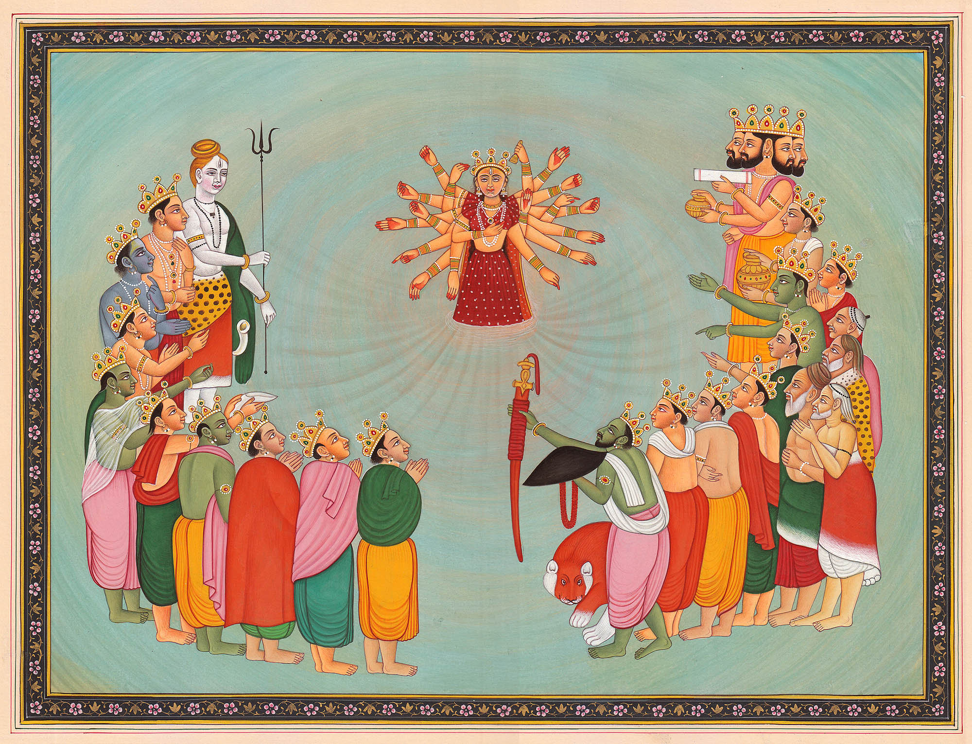 Exotic India The Creation Of Devi Watercolor Painting | Watercolor ...