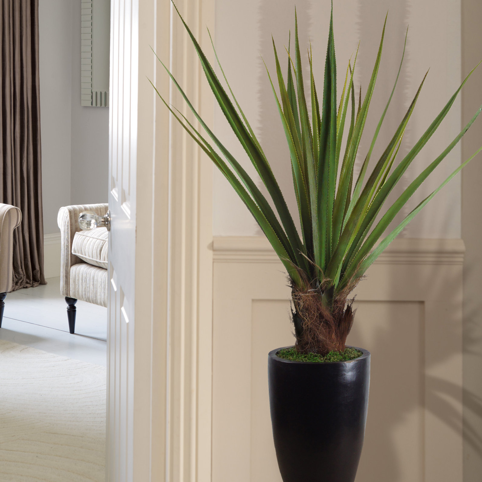Laura Ashley Tall High End Realistic Silk Giant Agave Floor Plant in ...