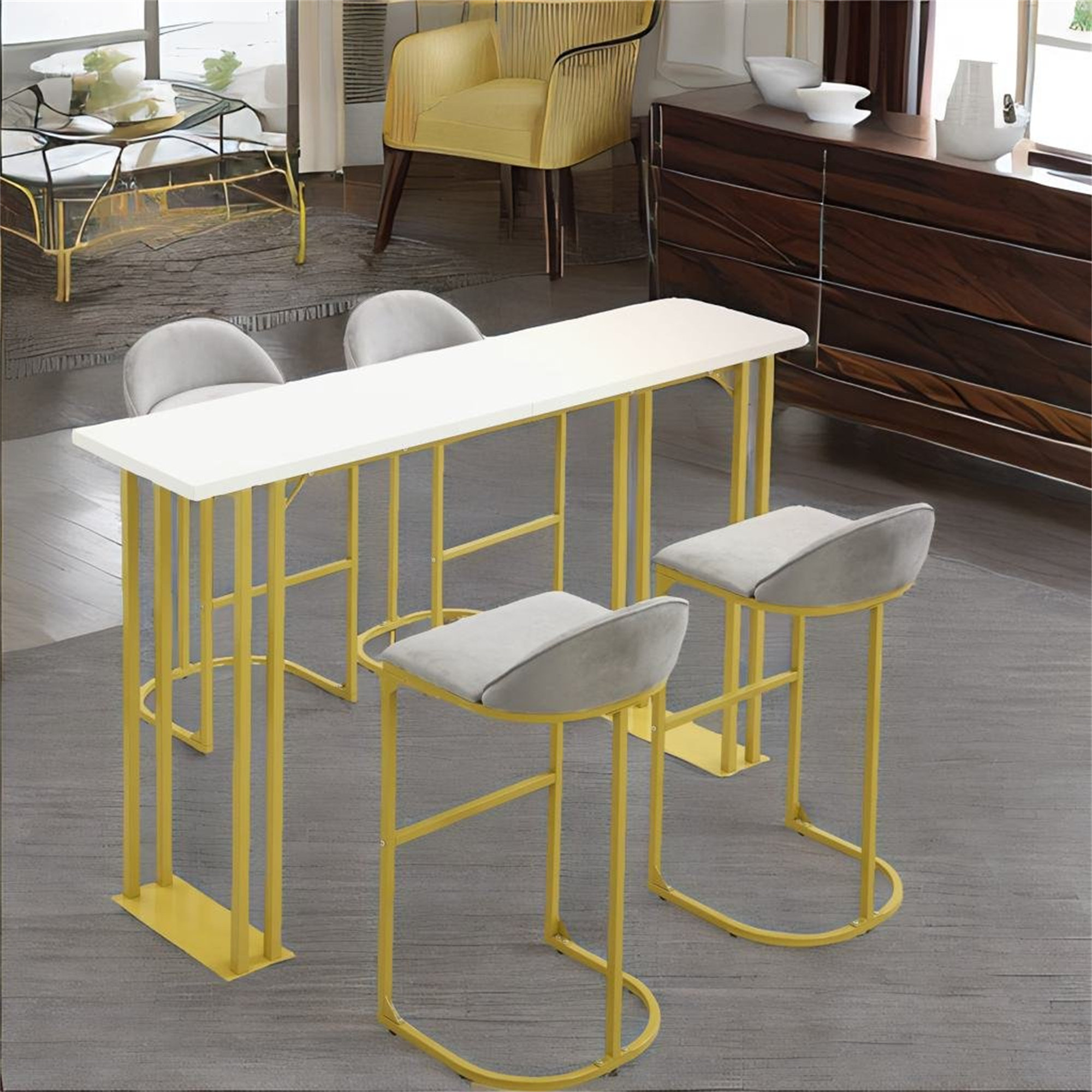 Mercer41 Blagovesta 5 - Piece Trestle Dining Set - Wayfair Canada