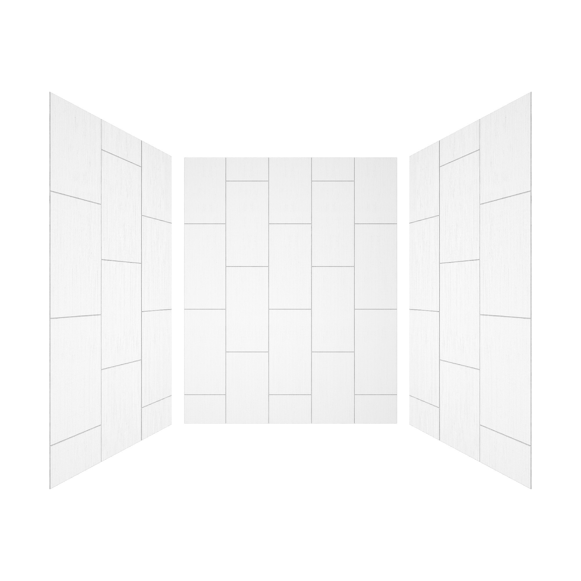 CASAINC 60"W 75/96"H Glue Up SMC Shower & Tub Wall Panel Surround,0.138 ...