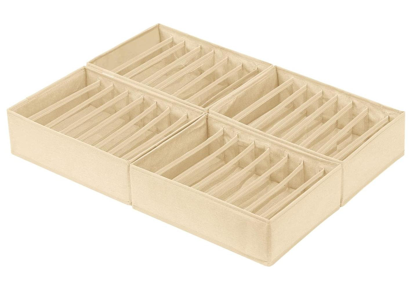 Rebrilliant 4 Pack Drawer Organizers For Clothing, 8 Grids Foldable ...