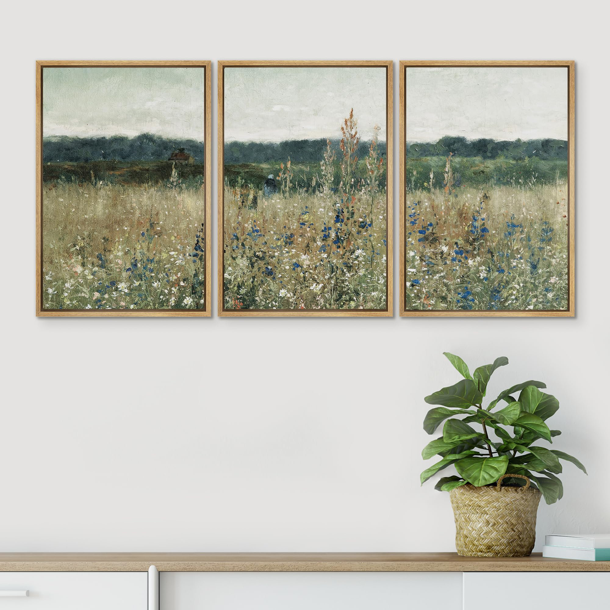 wall26 " Pastoral Fields Rustic Wildflower Countryside Floral Landscape ...