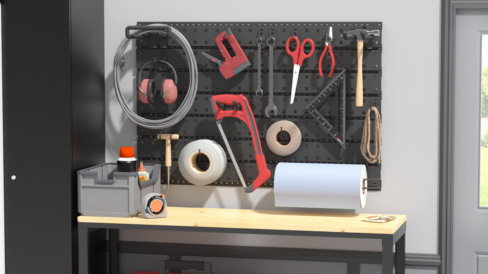 ClosetMaid ProGarage Tool Organizer Slatwall Hang Track Kit, 21.56"H x ...