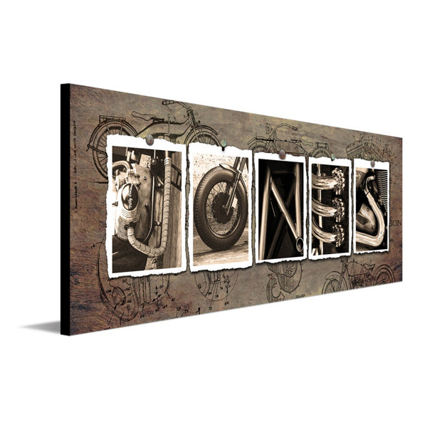 Ebern Designs Personalized Motorcycle Name Art (Vintage Style) | Wayfair