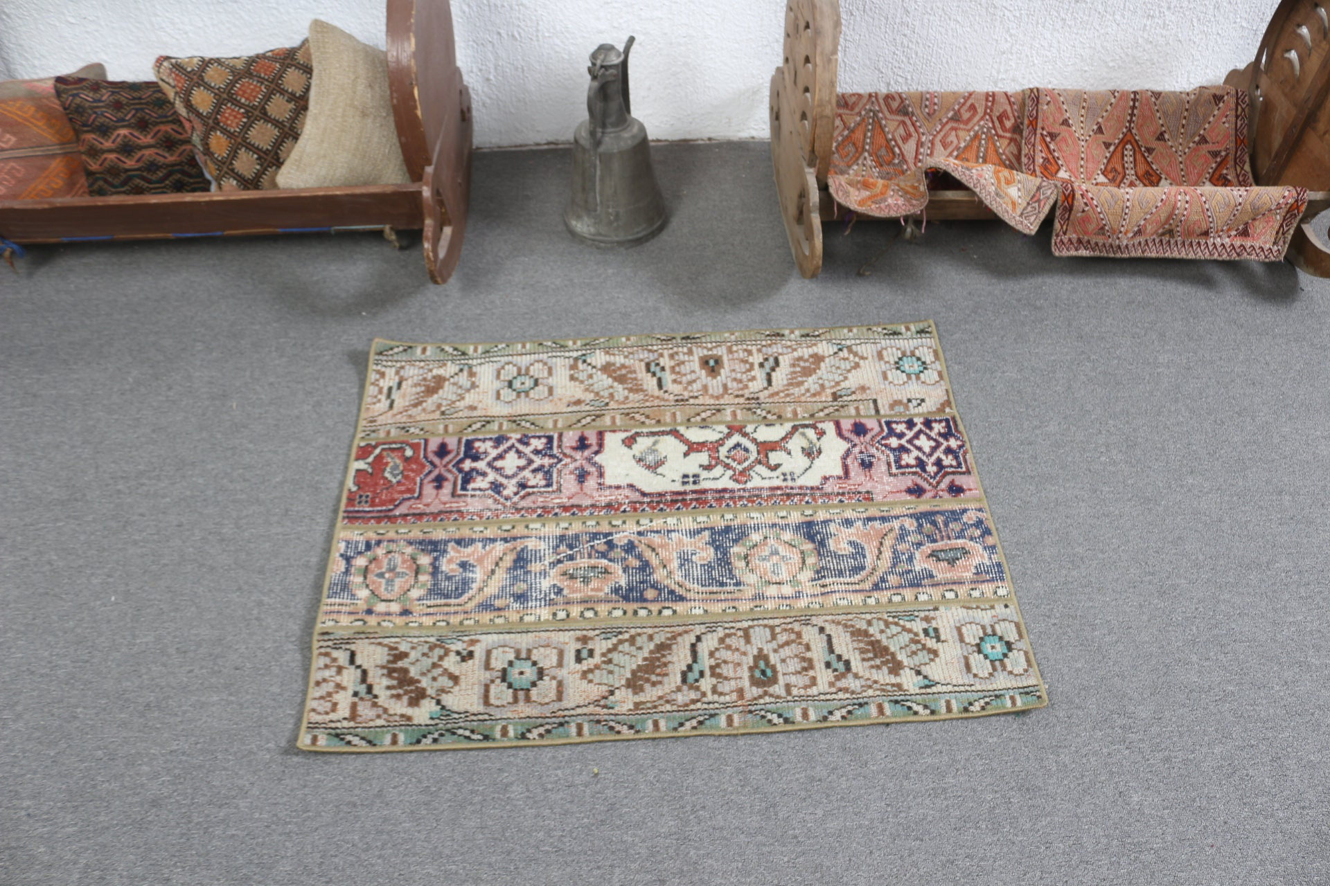 Bungalow Rose Vintage Turkish Door Mat With Unique Geometric And Floral ...