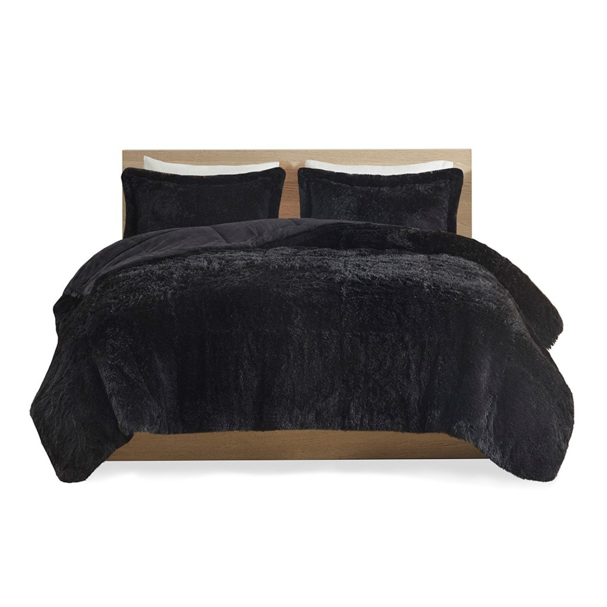 DORROM Full/queen Shaggy Faux Fur Comforter Set - Hypoallergenic & Oeko ...