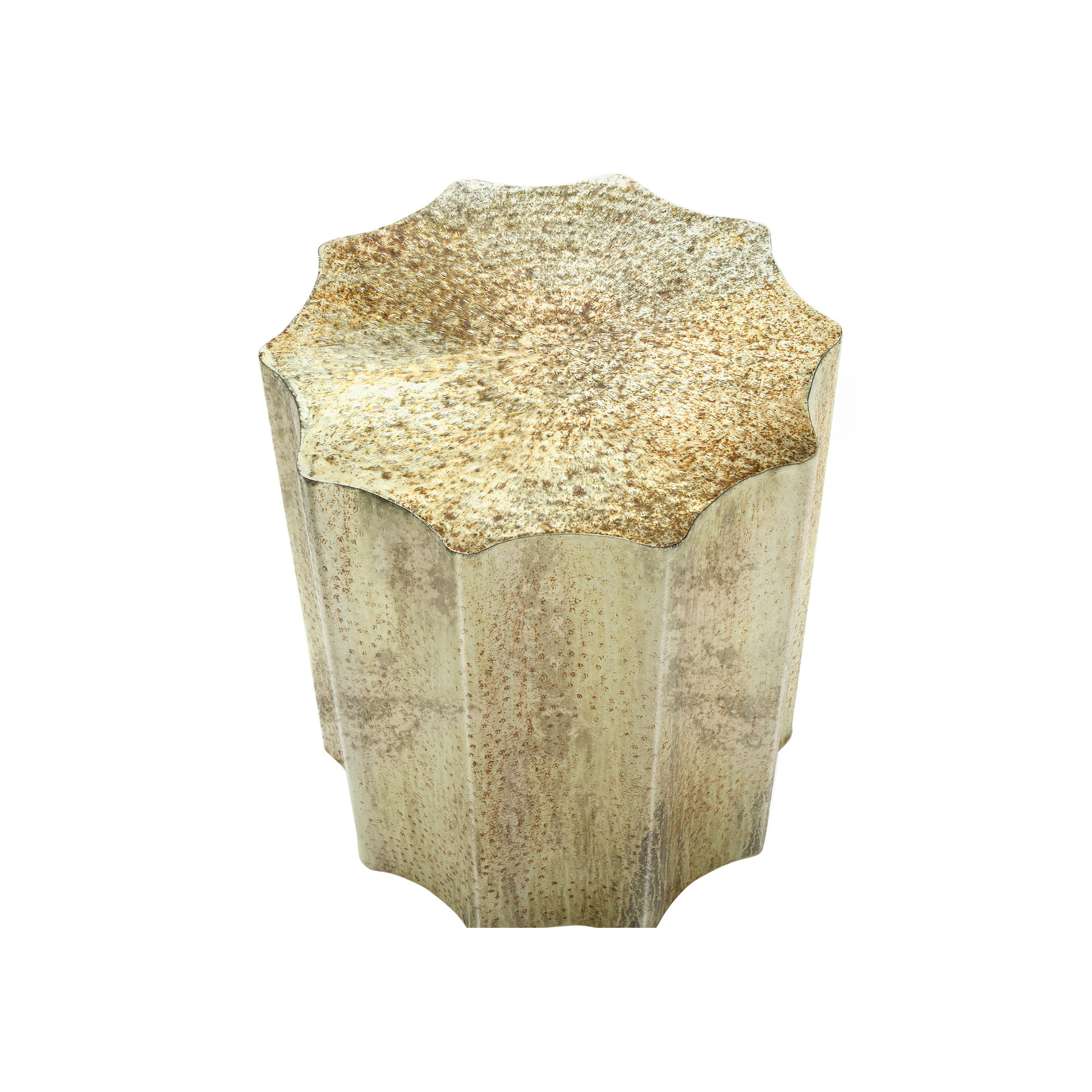 Everly Quinn Contemporary Gold Metal Side Table, Drum Accent For Living ...