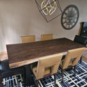 Union Rustic Lemay Solid Wood Top Metal Base Dining Table & Reviews ...