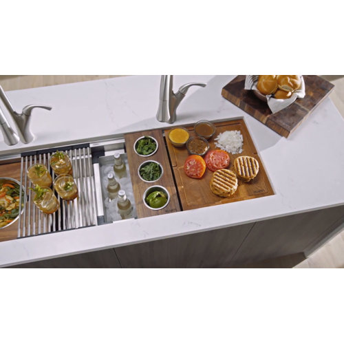 Ruvati 69-inch Workstation Two-Tiered Ledge Kitchen Sink Undermount 16 ...