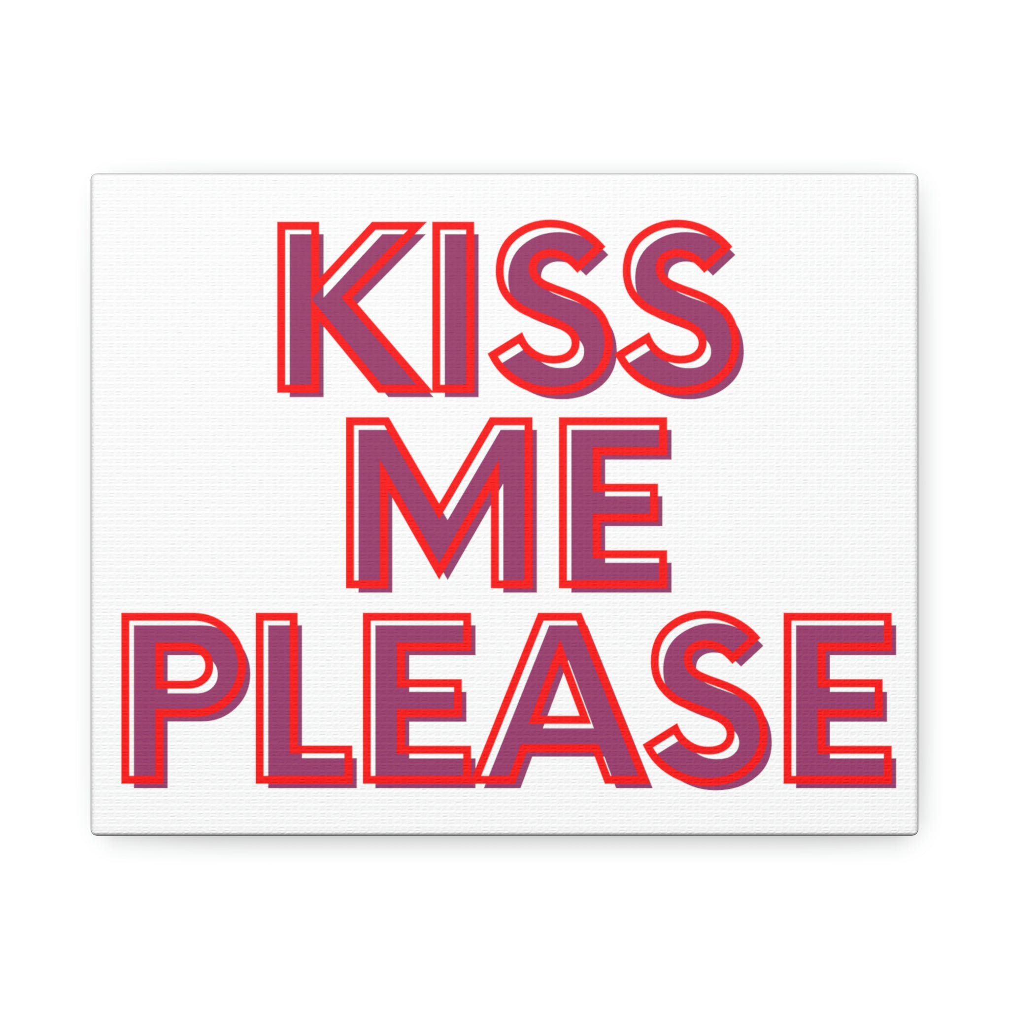Trinx Kiss Me Please - Wrapped Canvas Textual Art | Wayfair