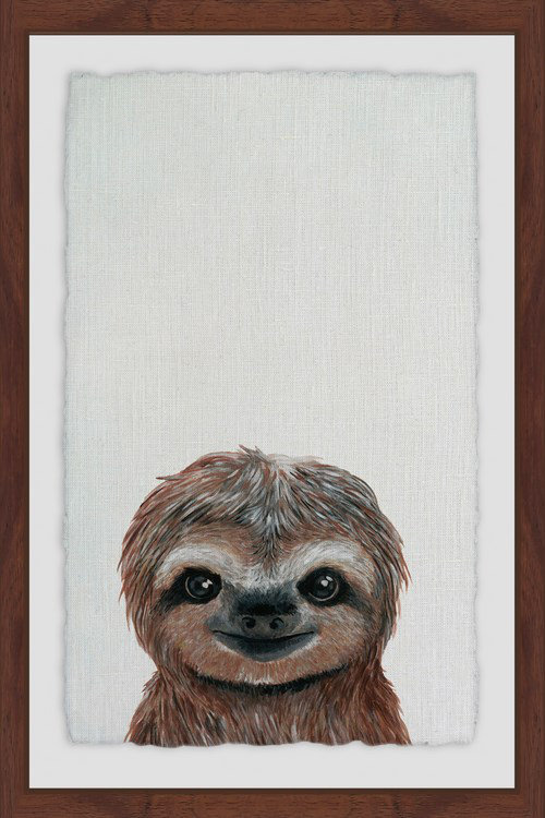 Marmont Hill 'Cheerful Sloth' Framed Acrylic Painting Print | Perigold