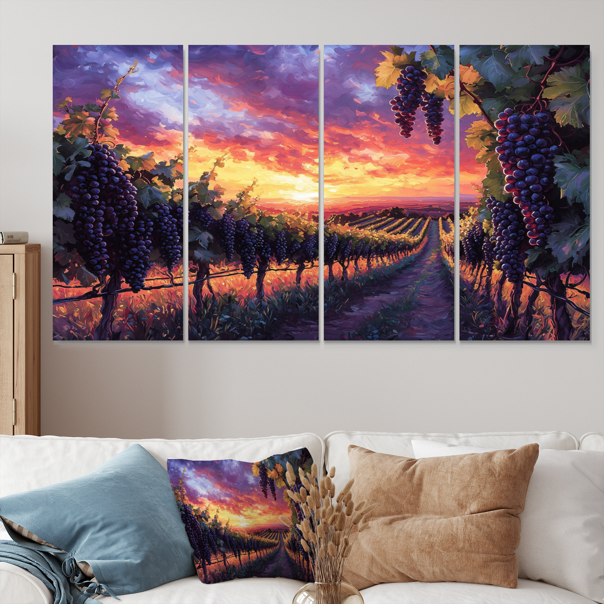 Lark Manor™ Vineyard At California Sunset I - Vineyard Wall Art ...