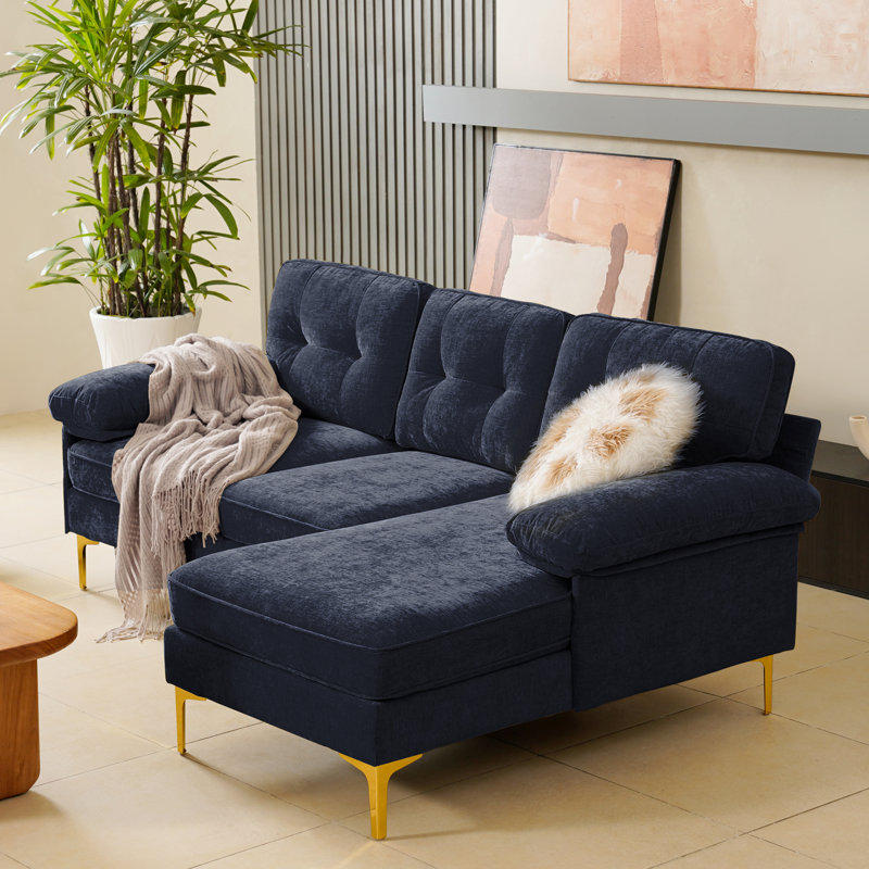 Mercer41 Convertible Sectional Sofa Couch, 83" L-Shape Sofa Couch with ...